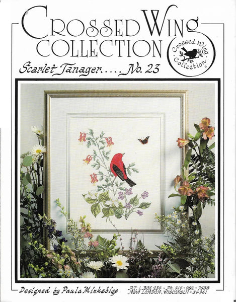 Scarlet Tanager.....,Crossed Wing Collection – Needlework, Linen & More